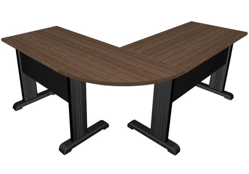 Mesa em L com Conexão – Pé Metal – Cód: 148 – OFFICE MÓVEIS